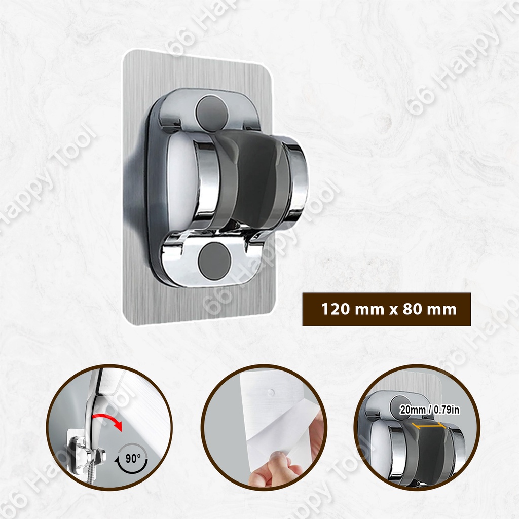 ABS Shower Head Holder Adhesive Suction Plate Bathroom Bidet Holder 360 ...