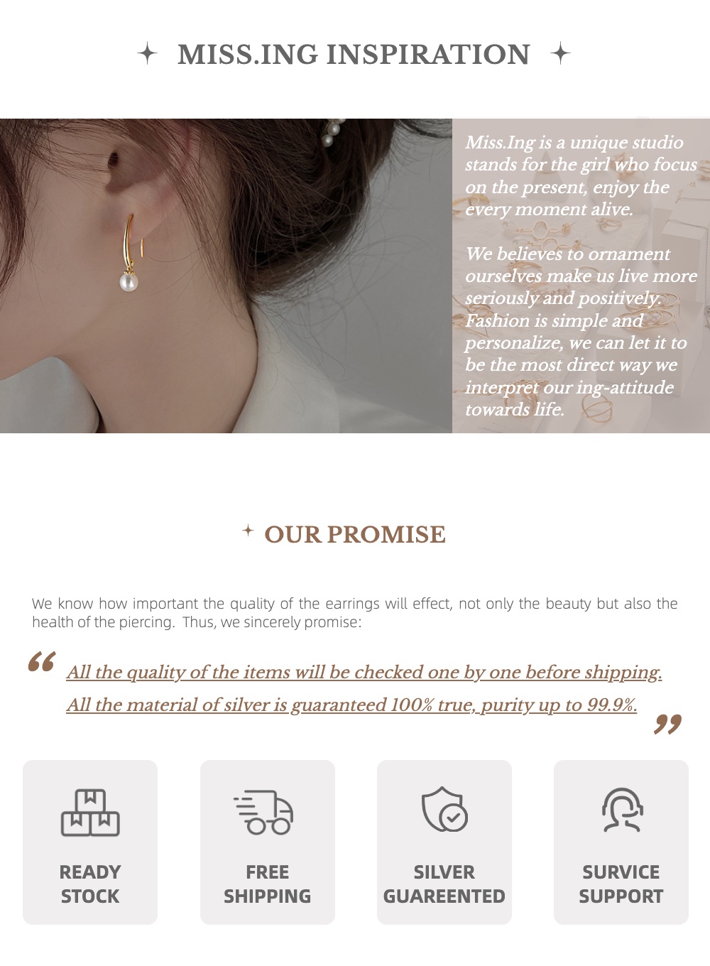 Chic Design Shiny Zircon S925 Silver Earring Hypoallergenic Ear Stud ...