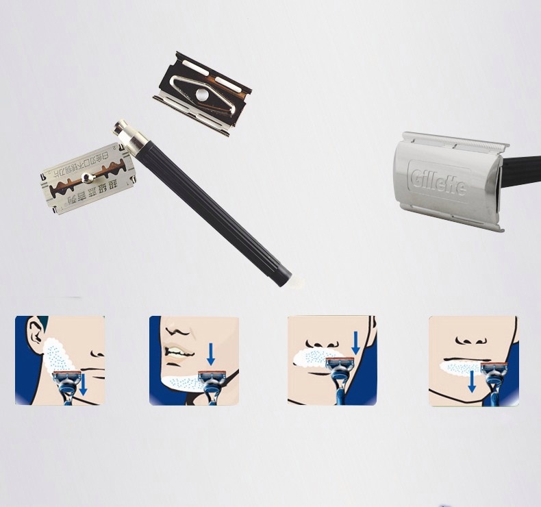 Gillette Super Blue Straight Razor Men Razor Blades Stainless Steel ...