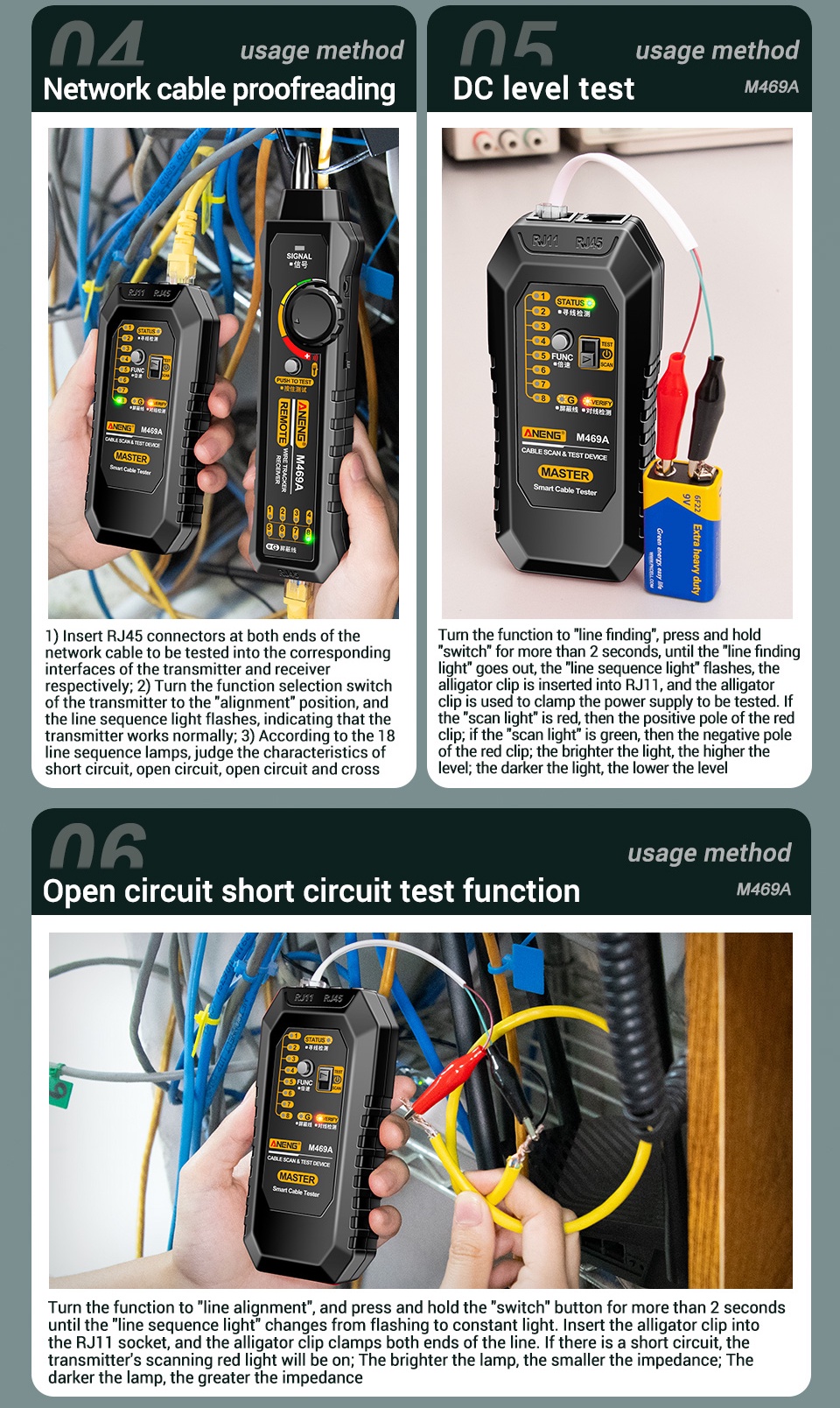 ZoeRax Wire Tester RJ45 RJ11 Cable Tracker Line Finder Multifunction ...