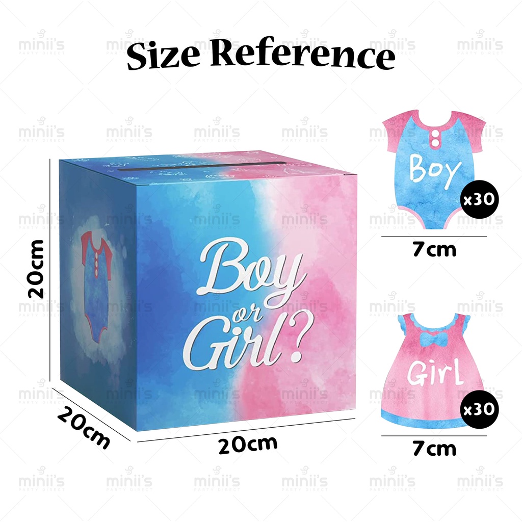 MINIIS PARTY Gender Reveal Box Gender Reveal Game Gender Reveal Party ...
