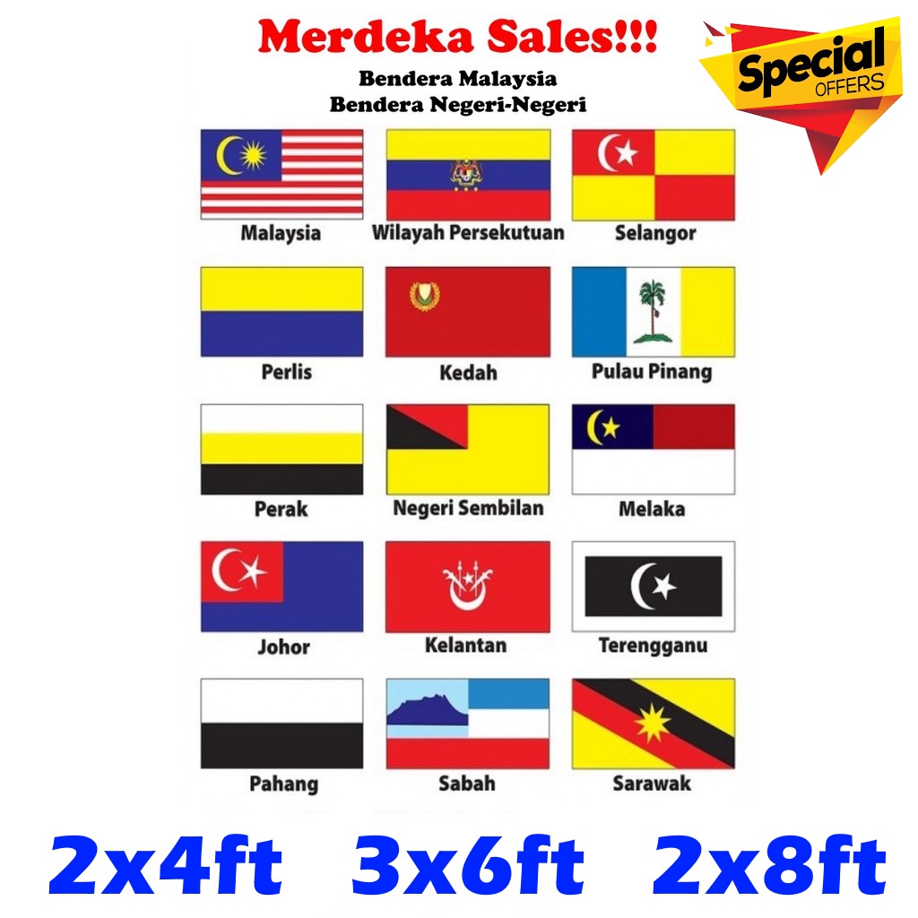【Joymall】Merdeka Flag Bendera Bendera Negeri Bendera States Flag ...