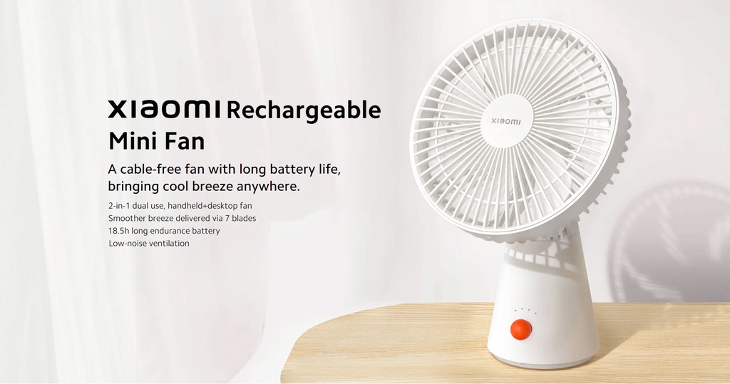 Xiaomi Rechargeable Mini Fan | Shopee Singapore