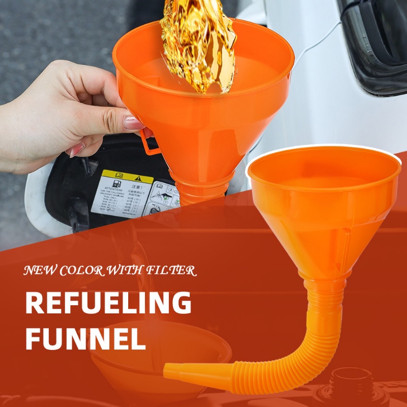 2-In-1 Refueling Funnel With Strainer / Plastic Flexible Funnel for Car ...
