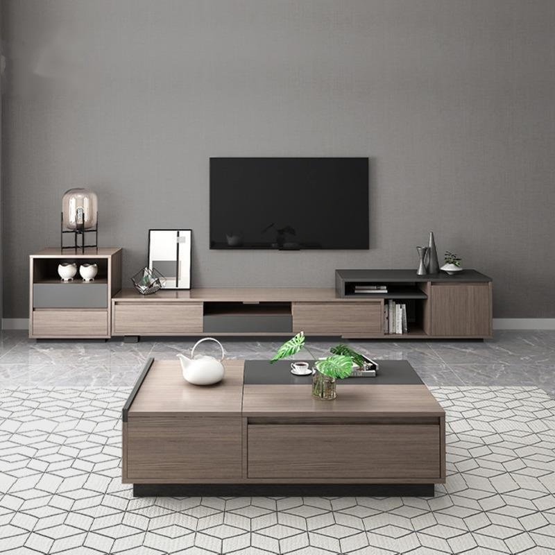 Nordic Style Expandable TV Cabinet Coffee Table Modern Living Room ...