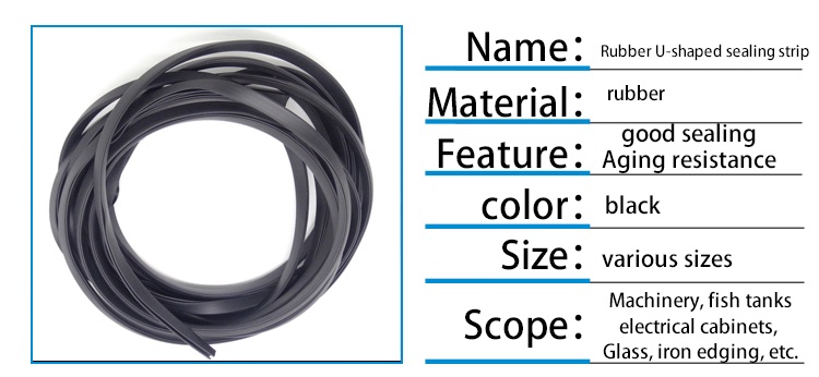 1/2/3M Black Rubber Edge Strip U Section Anti Oil Seal Edge Shield ...