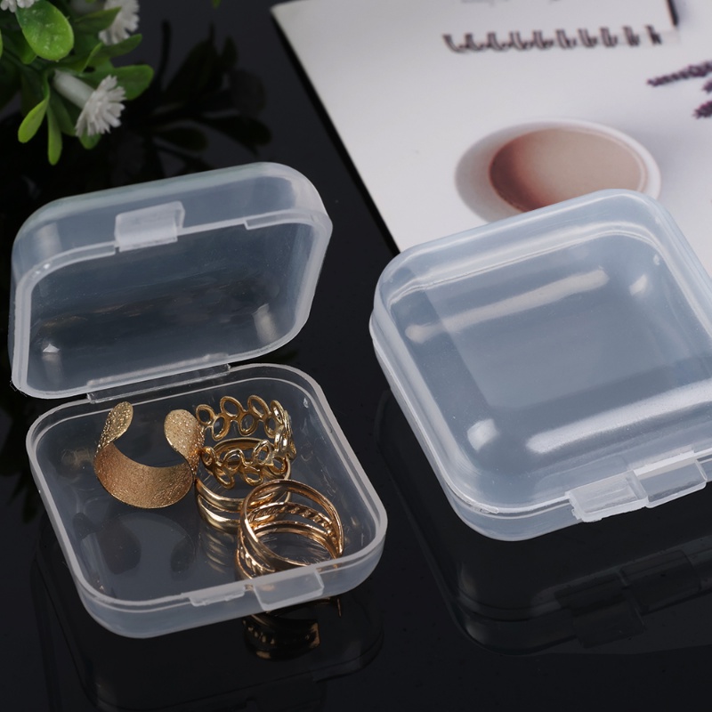 Mini Clear Storage Box with Lid / Plastic Rectangular Collection Case ...