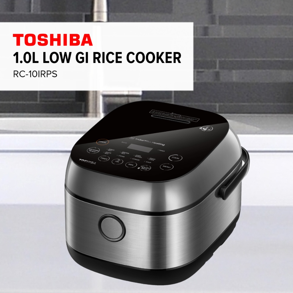 Toshiba RC-10IRPS 1L Low GI Rice Cooker with Binchotan PFA Non-Stick ...