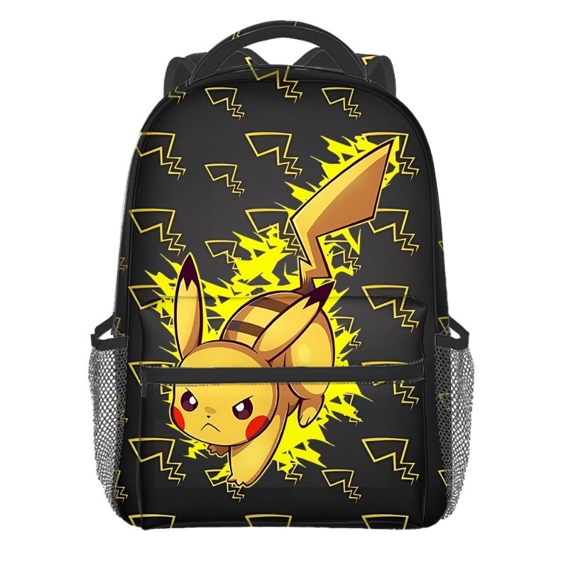 Pikachu Eevee Gengar Pokemon Boys Girl Student School Bag Cartoon Full ...