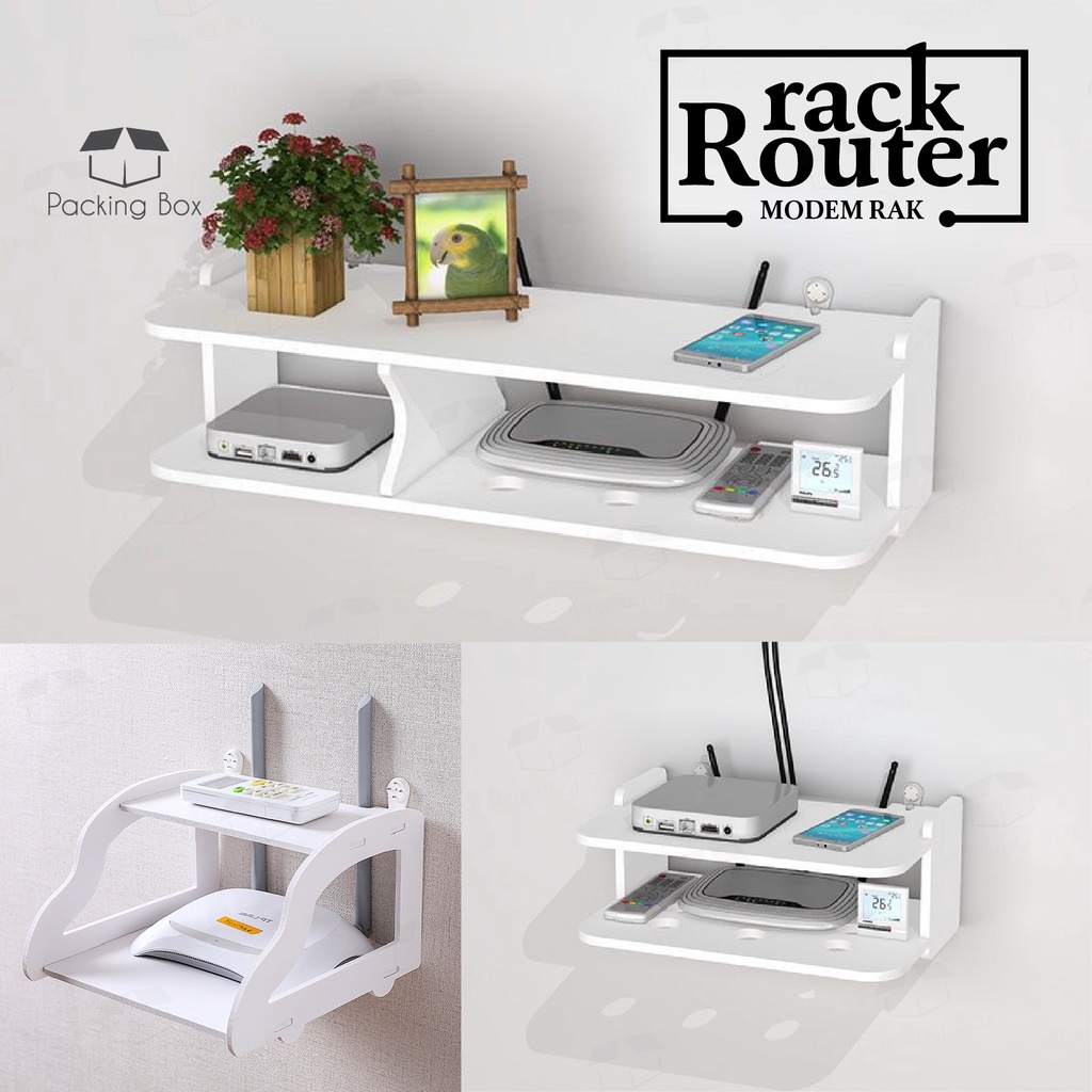 PKB Router DVD Player TV Rack Set-Top Box Floating Storage Shelf Wall ...