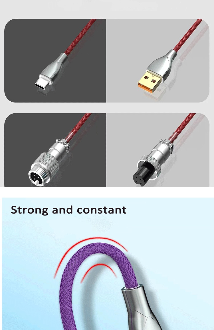 Coiled cable type C Mechanical keyboard wire USB keyboard cable ...