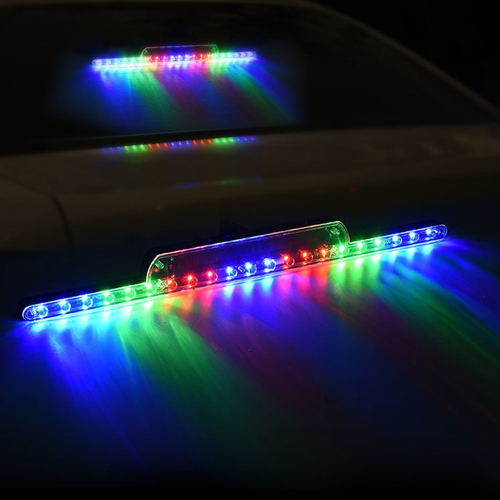 Solar RGB Car Strobe Warning Light LED Anti Collision Lights Flasher ...