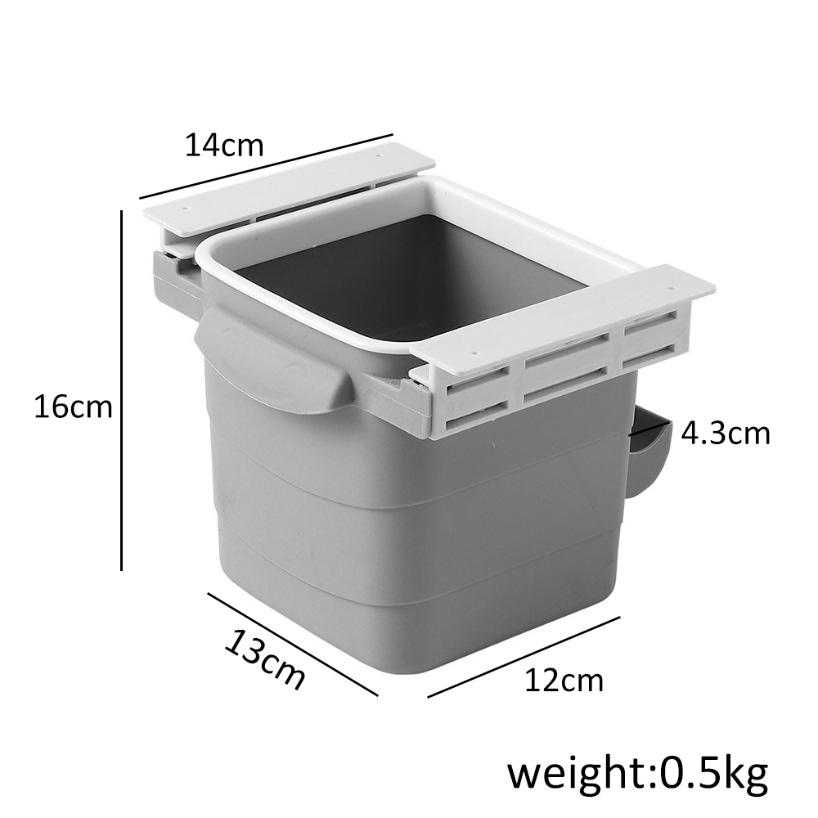 3L Drawer Type Hidden Trash Can Hanging Retractable Home Office Desk ...