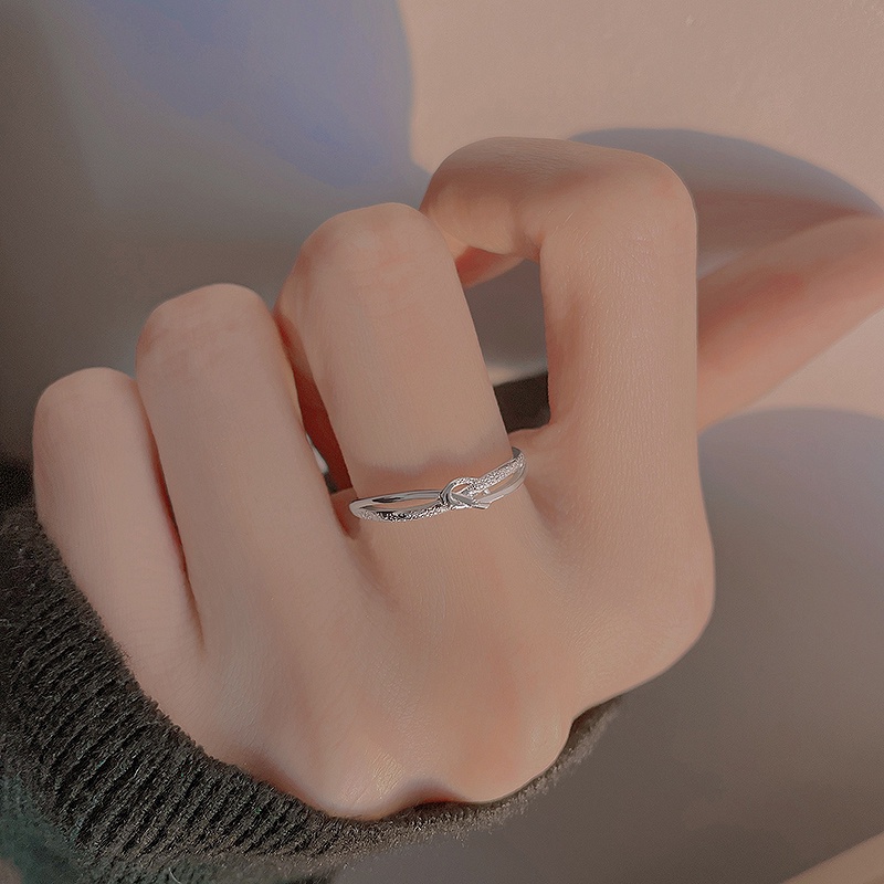925 Silver Lover Knot Ring Female High Fashion Simple Ring Accessories Gift | Shopee Singapore
