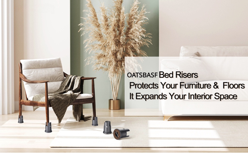 OATSBASF Adjustable Width Bed Risers Furniture Riser Support Foot Pad ...