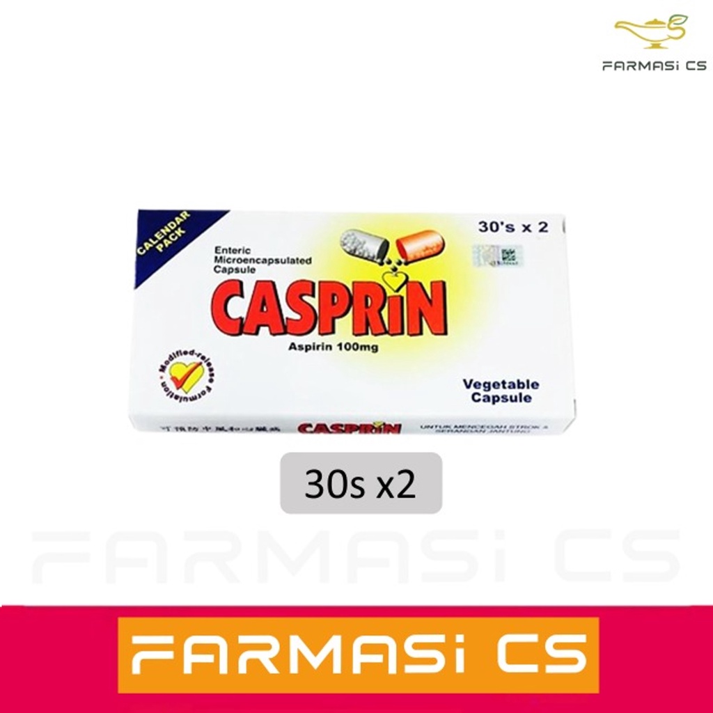 Casprin Aspirin 100mg 30s x 2 strips (1 box) EXP:07/2025 [ prevent ...