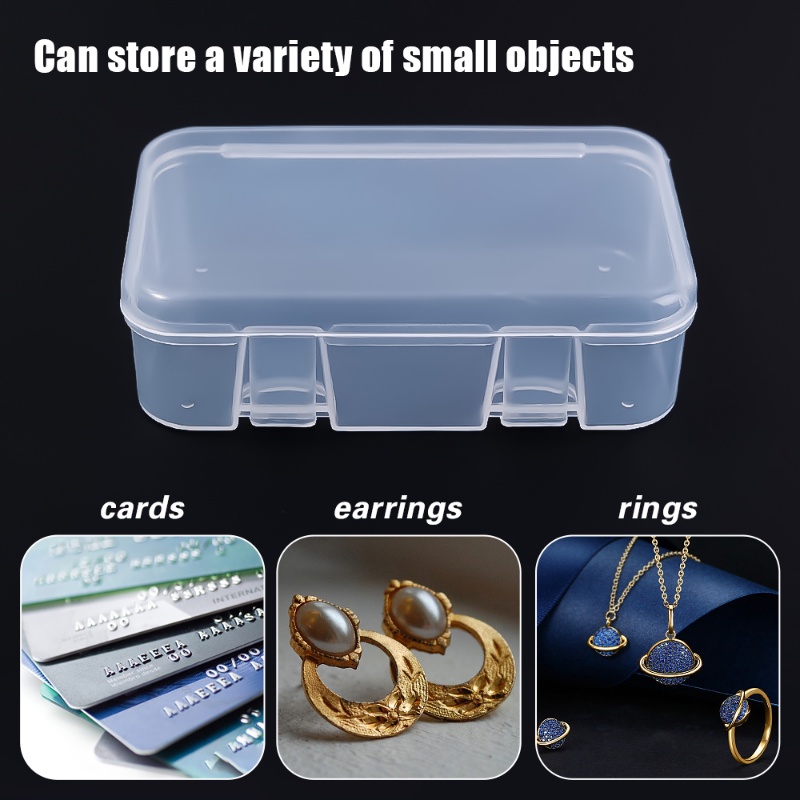 Mini Clear Storage Box with Lid / Plastic Rectangular Collection Case ...