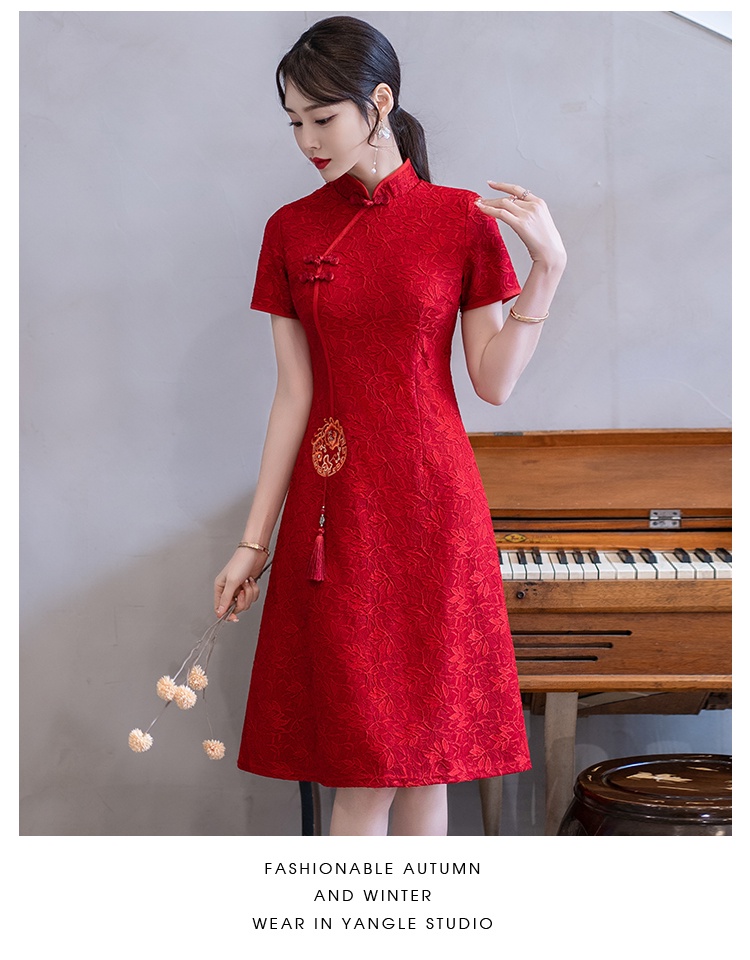 Plus Size S-5XL Chinese Traditional Retro Red Modern Improved Cheongsam ...