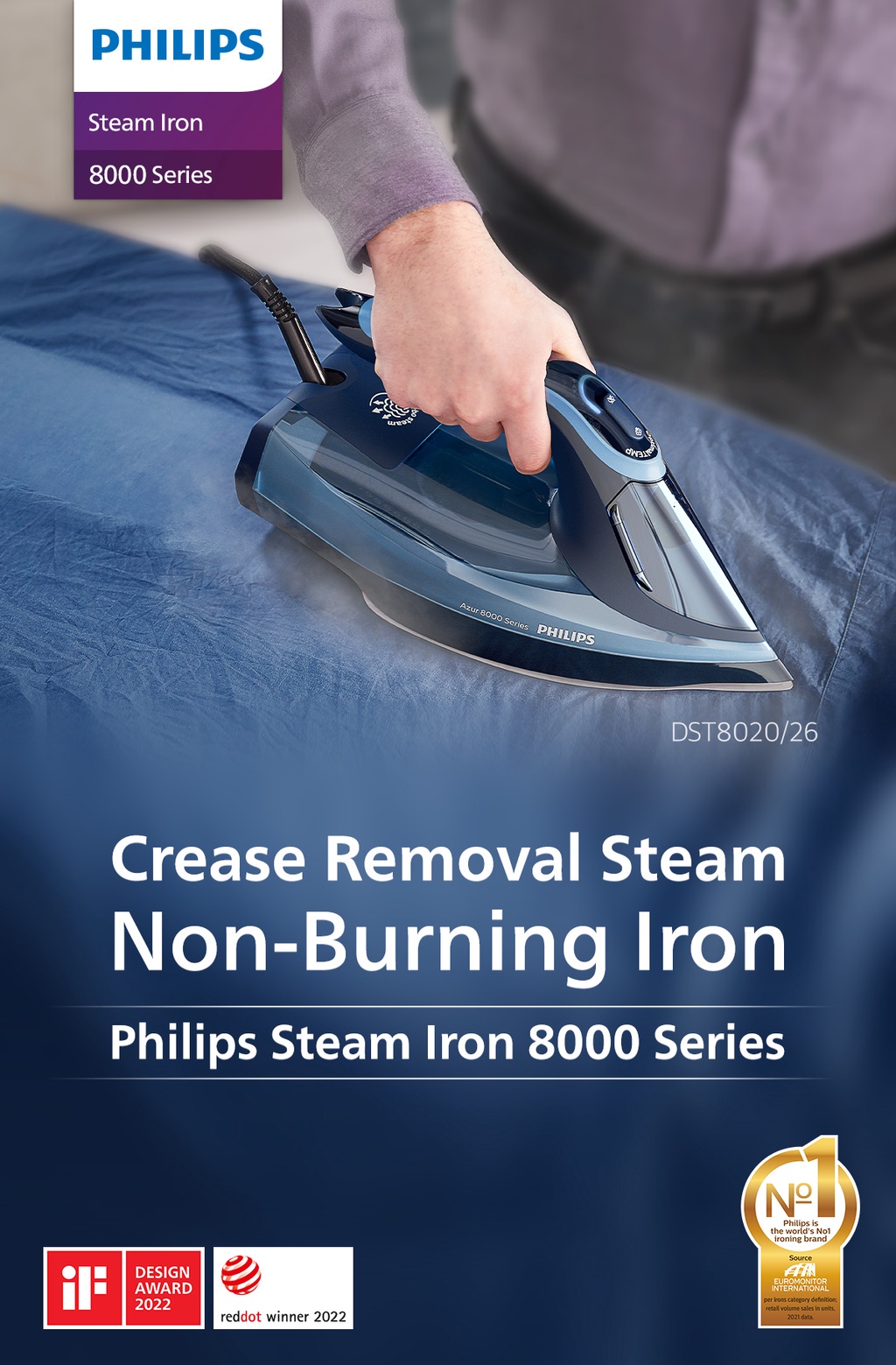 PHILIPS Azur Steam Iron 8000 series with OptimalTEMP technology ...