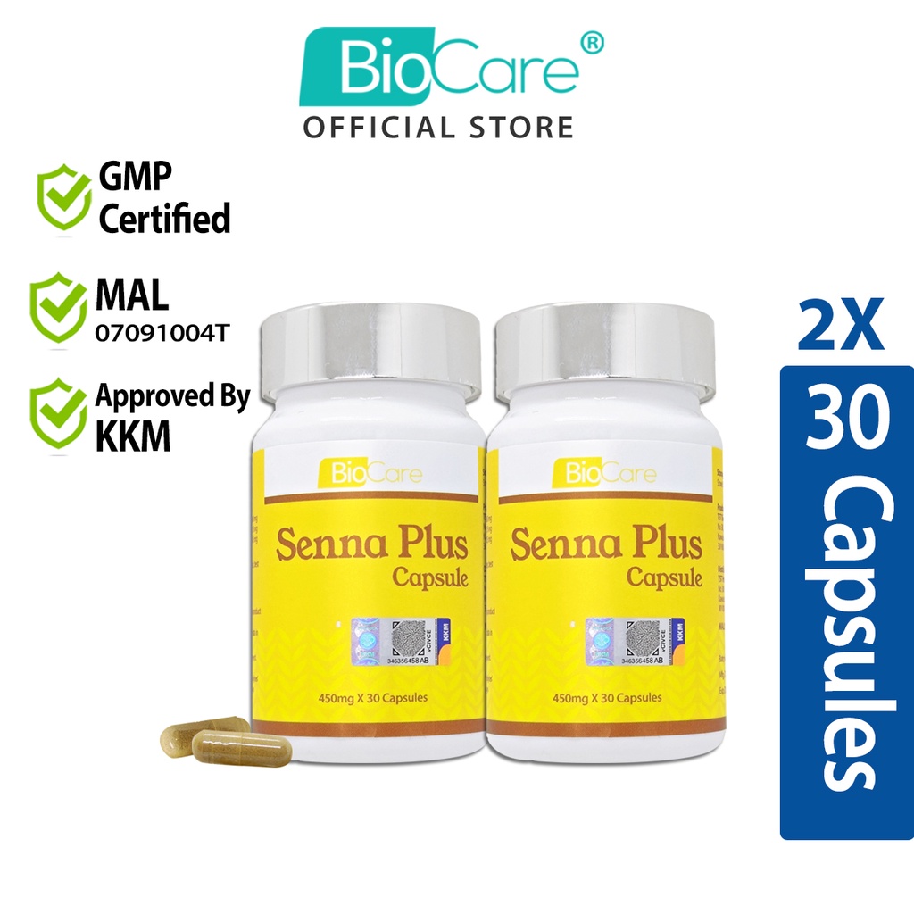 (KKM Approved) BioCare Senna plus Capsule 450mg (2x 30's) | Shopee ...