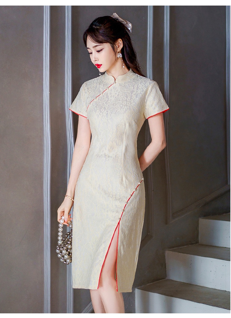 Plus Size 4XL Summer New Modern Lace Qipao Dress Elegant Retro Chinese ...