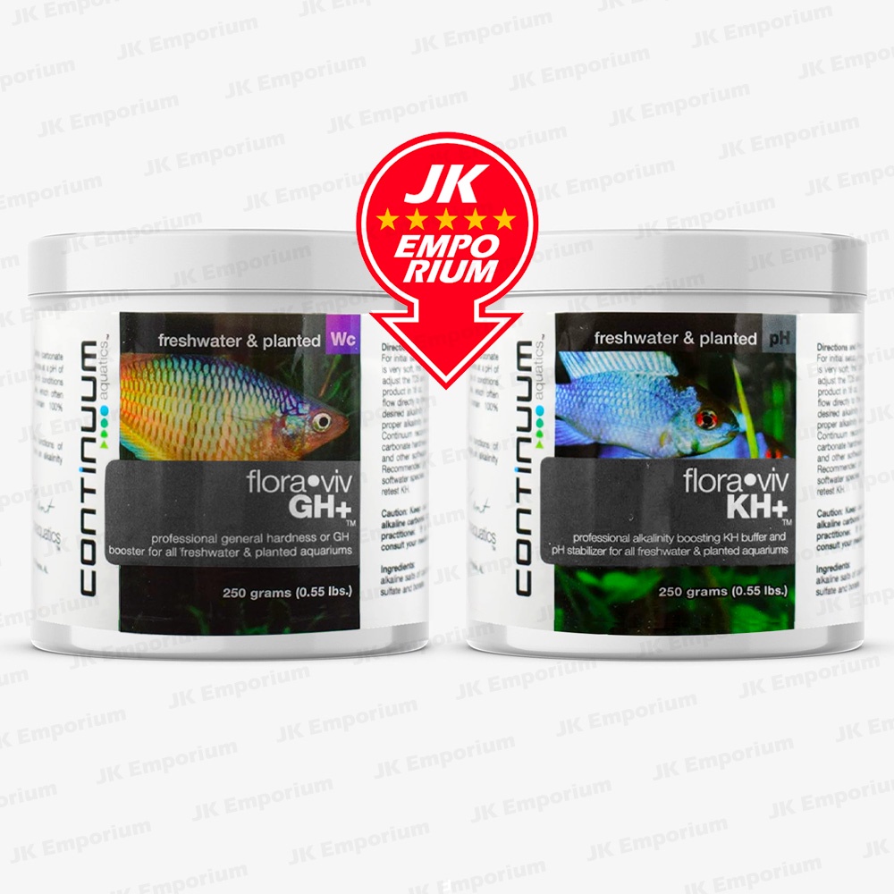 Continuum Flora Viv GH+ KH+ 250g Freshwater & Planted Aquarium GH KH Alkalinity TDS Plus Booster ...