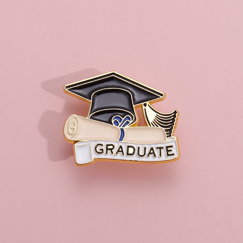 College Graduate Enamel Pins Brooches Bachelor Hat Graduation Brooch ...