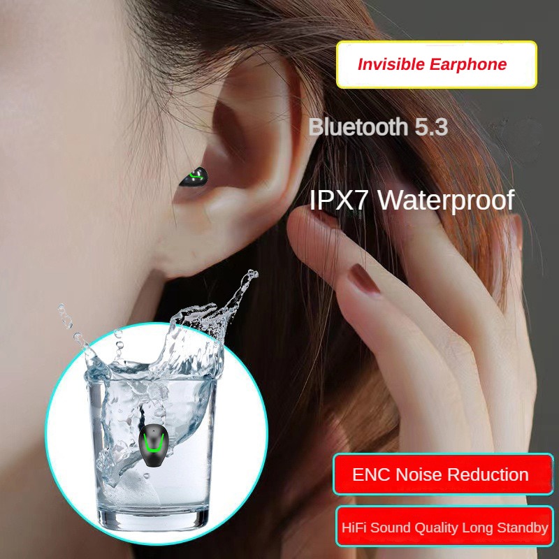 Mini Invisible Wireless Earphones Bluetooth 5.3 In-ear Earphones TWS ...