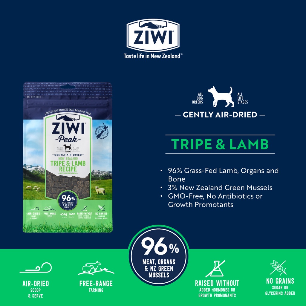 Ziwi Peak Originals Air Dried Dog Food 1kg | High-Protein Training Treat Meal Topper Complete ...