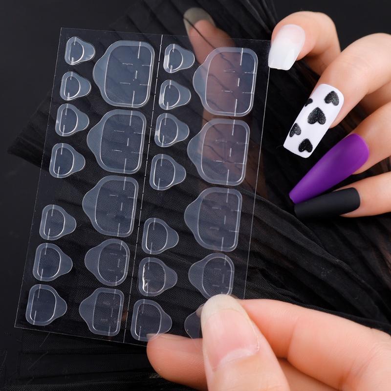 [Wholesale Price]1 Sheet False Nails Sticker Transparent Double-Side ...