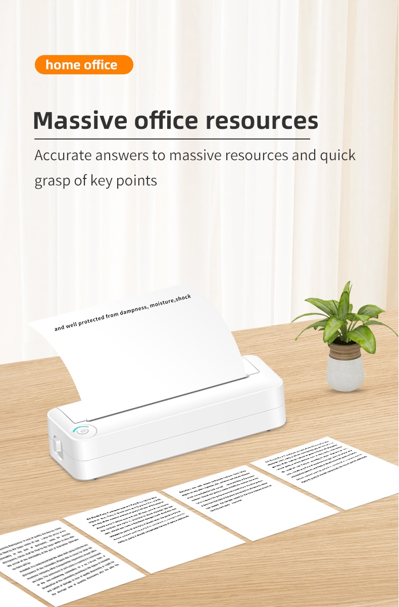 A4 paper size portable printer for pdf document printing thermal ...