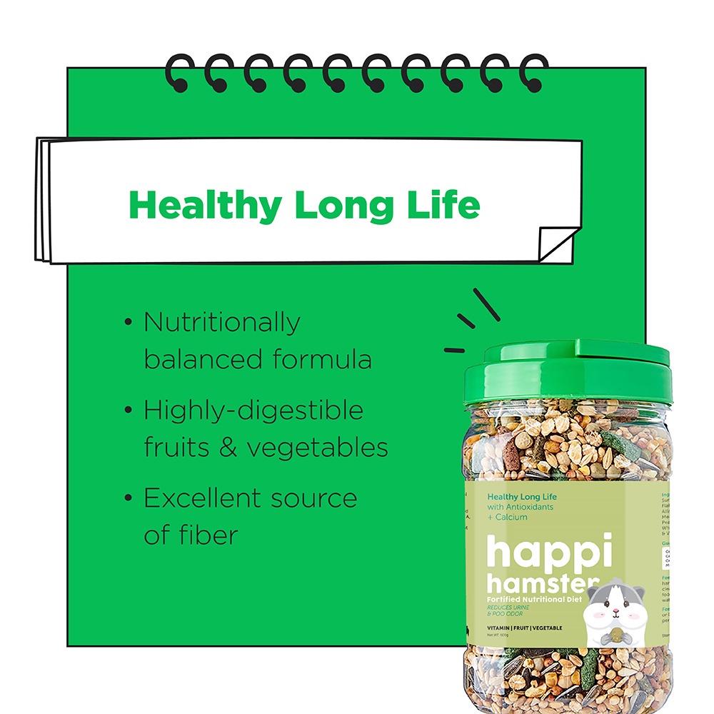 Happi Hamster Fortified Nutritional Diet 600g | Hamster Food, Vitamin ...