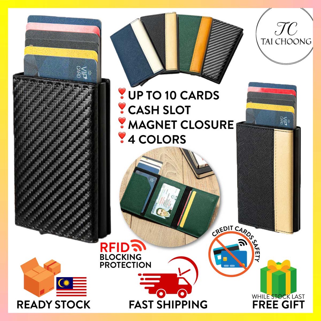 TC BW-014 Magnet Card Holder With Slim Side Push Pop Up Metal Card ...