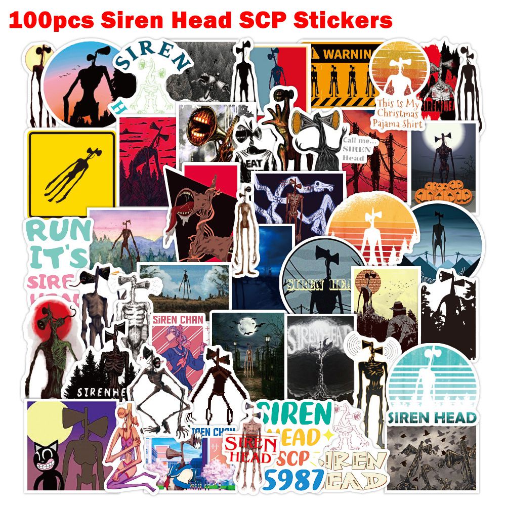 Anime SCP 50/100pcs 6789 173 096 Siren Head Stickers Pegatinas Horror ...