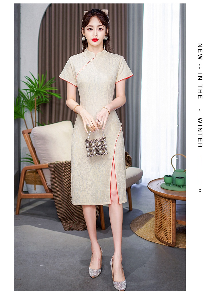 Plus Size 4XL Summer New Modern Lace Qipao Dress Elegant Retro Chinese ...
