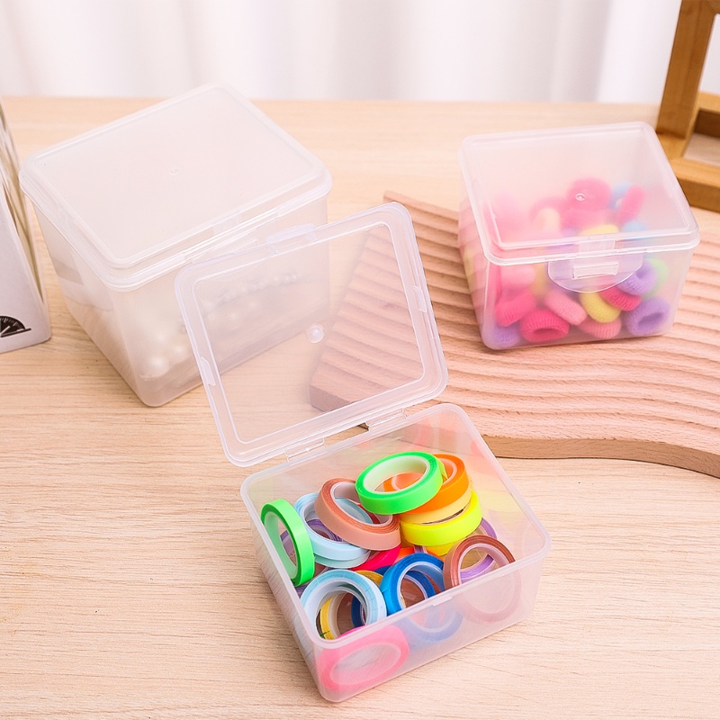 Mini Clear Storage Box with Lid / Plastic Rectangular Collection Case ...