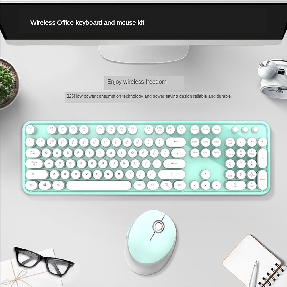 MOFII Sweet Wireless Keyboard Mouse Set Office PC Typo Laptop Table ...