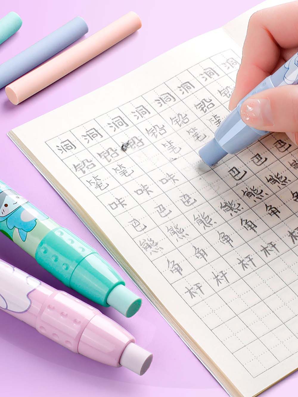Retractable Pushable Eraser Set Student Drawing Design Office Eraser No ...