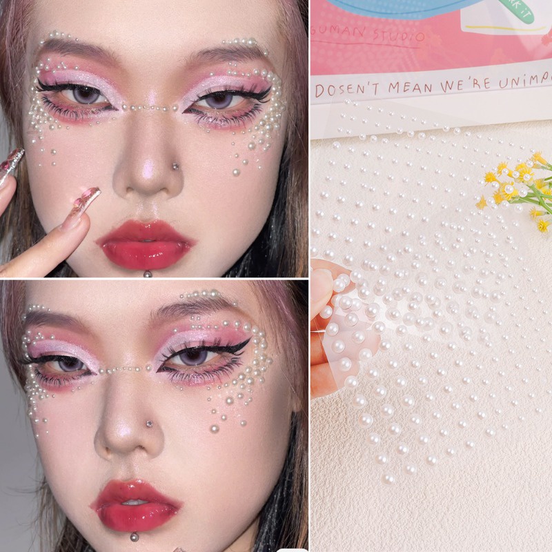 Festival Party Makeup Accessories / Disposable Pearl Diamond Face ...