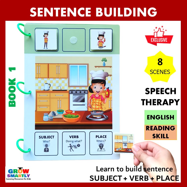 ENGLISH SENTENCE BUILDING Interactive Busy Book Quiet Book Speech ...
