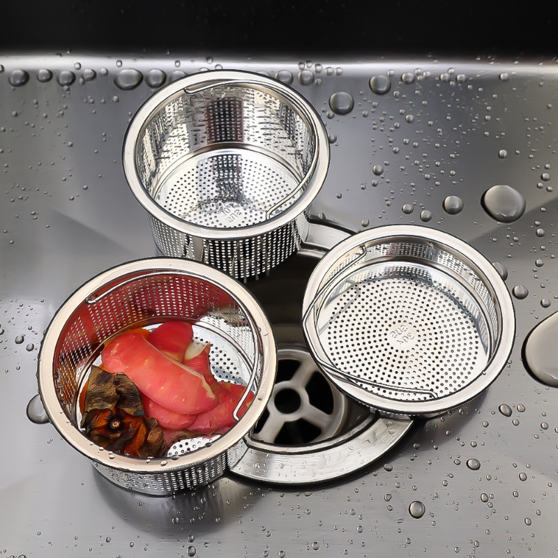 Stainless Steel Drain Filter with Handle / Bathroom Sink Strainer Hair ...