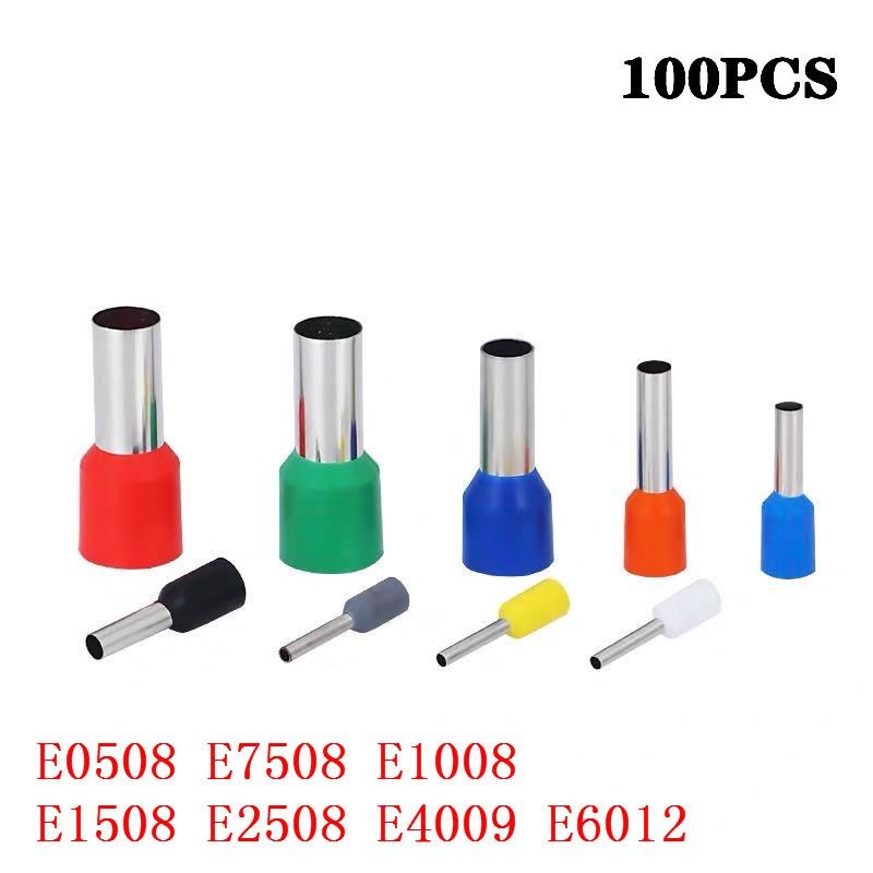 100pcs Insulated Ferrules Terminal Block Cord End Wire Connector ...