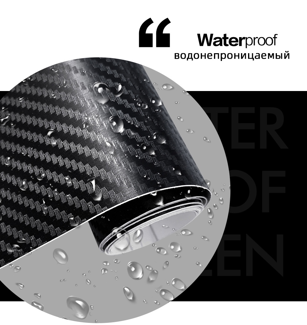 6D Carbon Fiber Car Self Adhesive Sticker Glossy Matte Black Auto Door ...