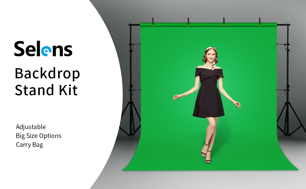 Selens 2x3m Backdrop Stand Kit Heavy Duty Photography Background Stand ...