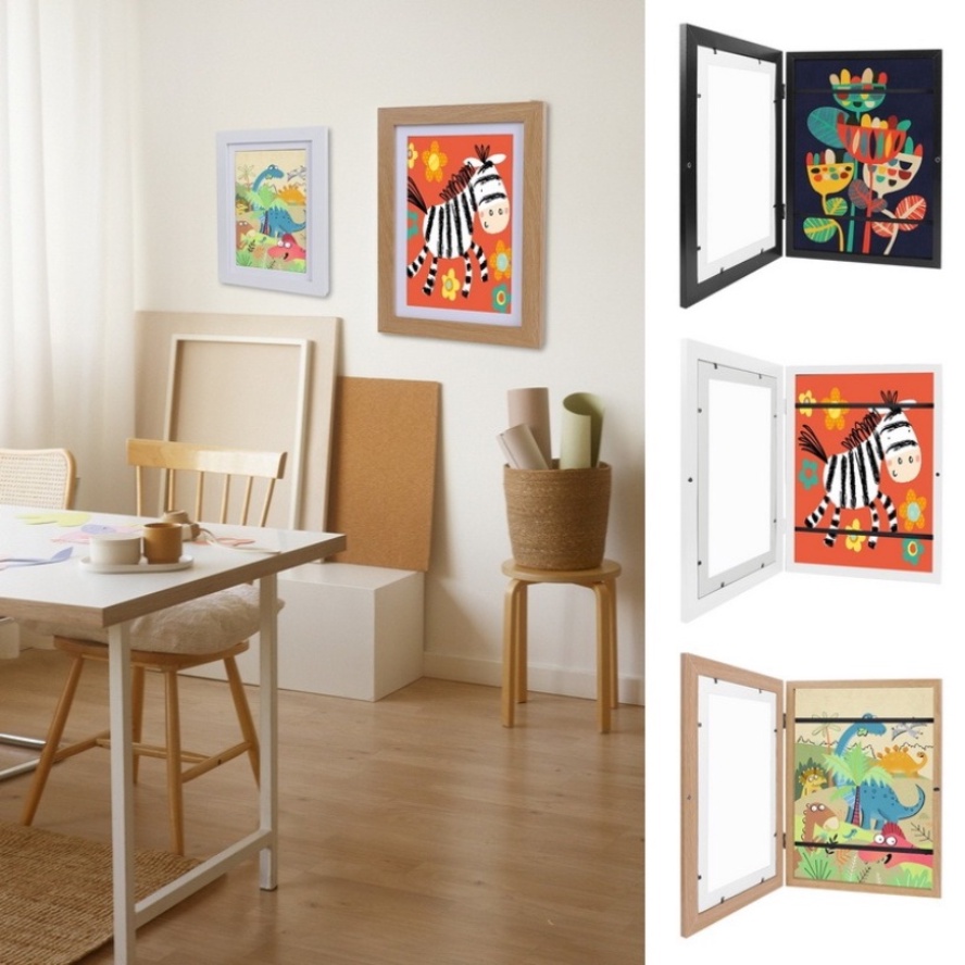 【Multiple Sizes】Kids Art Frames A3 Crafts Front Opening and Changeable ...