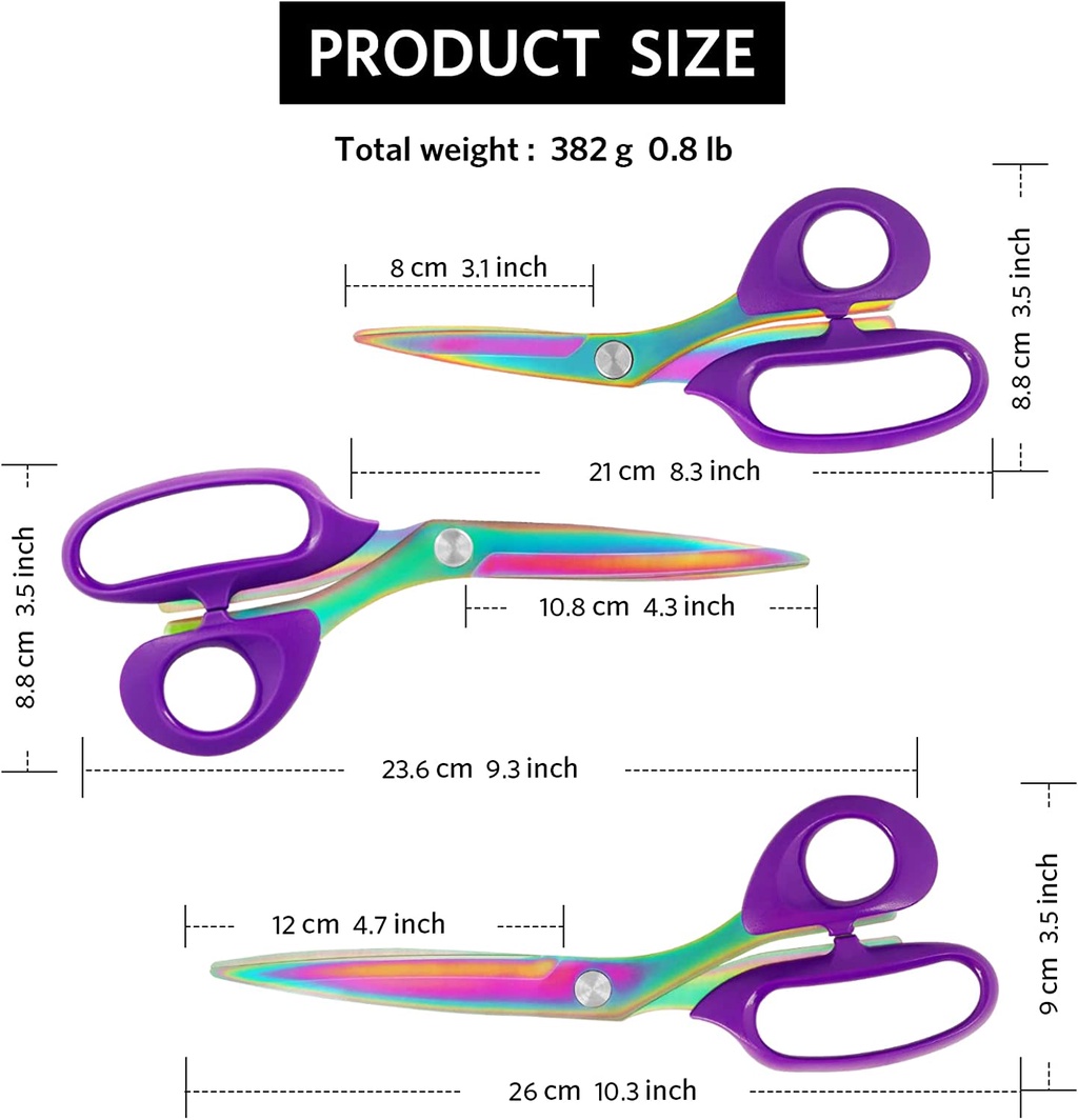 Sewing Scissors Extra Sharp Sewing Scissors Heavy Duty Titanium Coating ...
