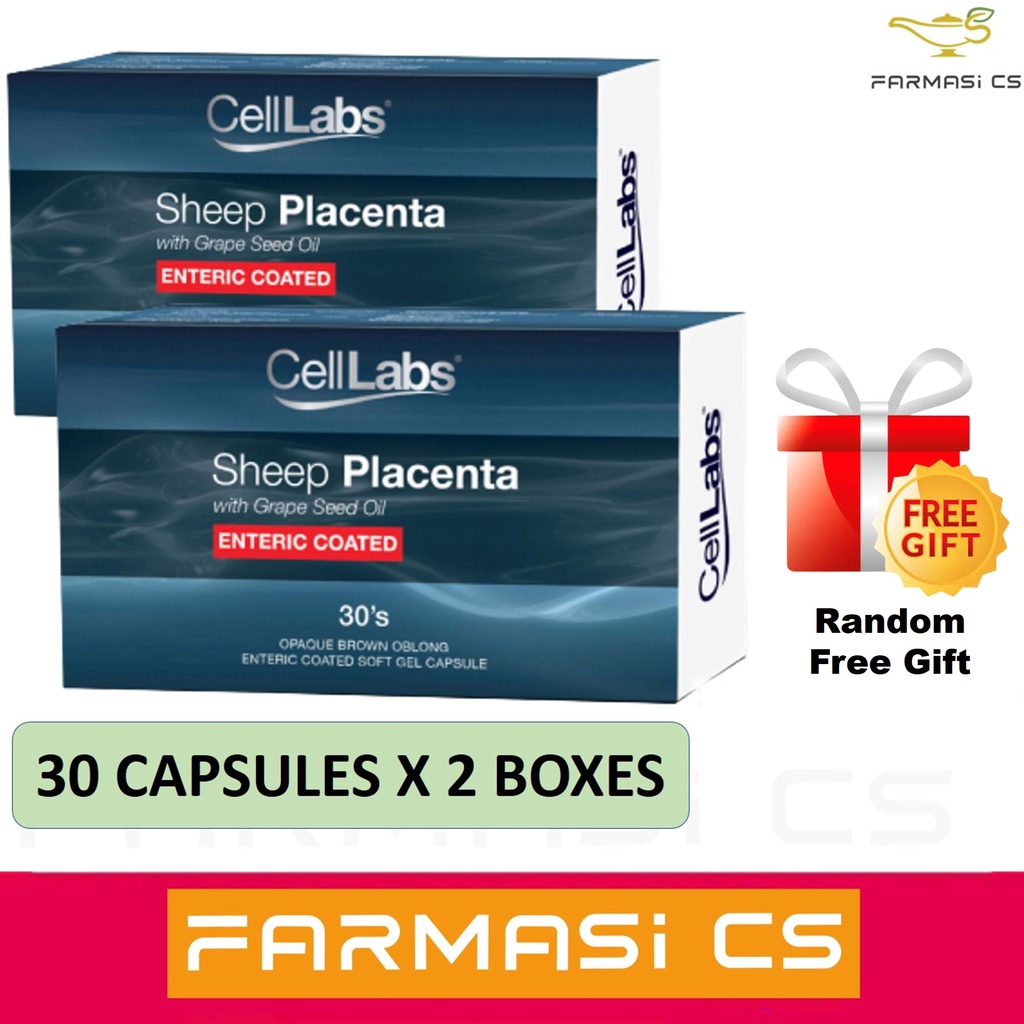 CellLabs Sheep Placenta Enteric Coated 6000mg 30 Capsules x 2 Boxes ...
