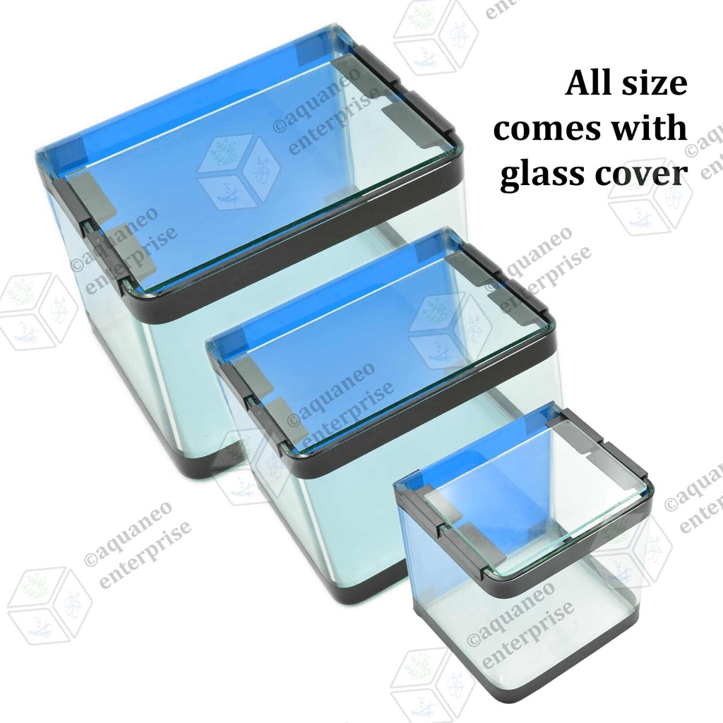 Curve Glass Aquarium Tank Fish Tank With Glass Cover | nano tank ...