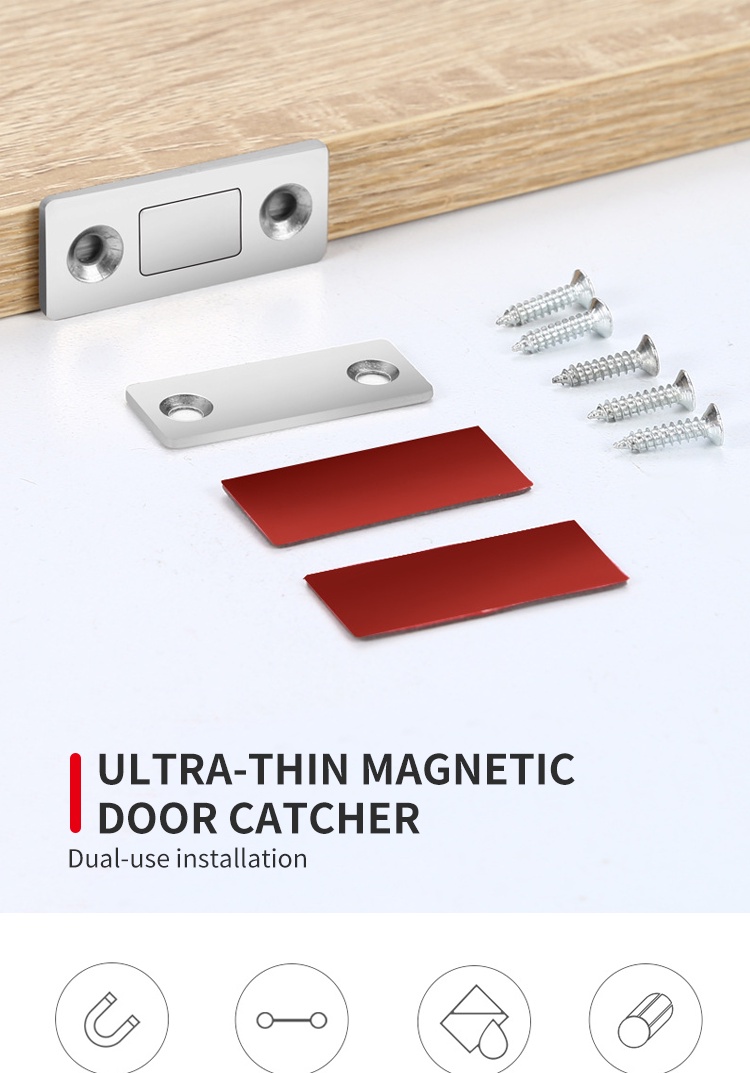 Strong Magnet Cabinet Door Concealed Hidden Wardrobe Lock Catch Ultra ...