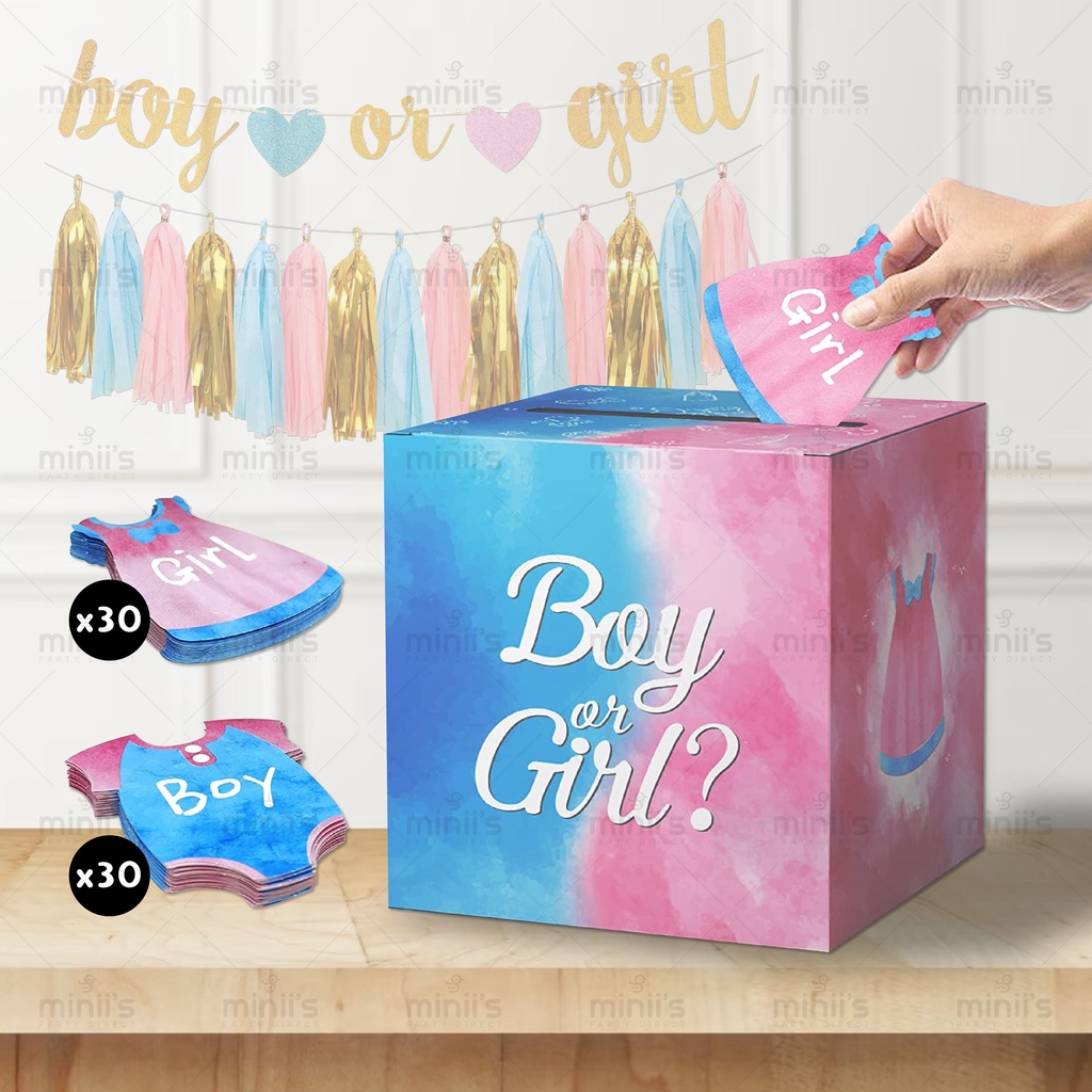 MINIIS PARTY Gender Reveal Box Gender Reveal Game Gender Reveal Party ...